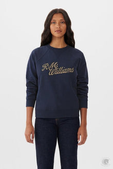 R.M.Williams Womens Script Crew Neck - Navy